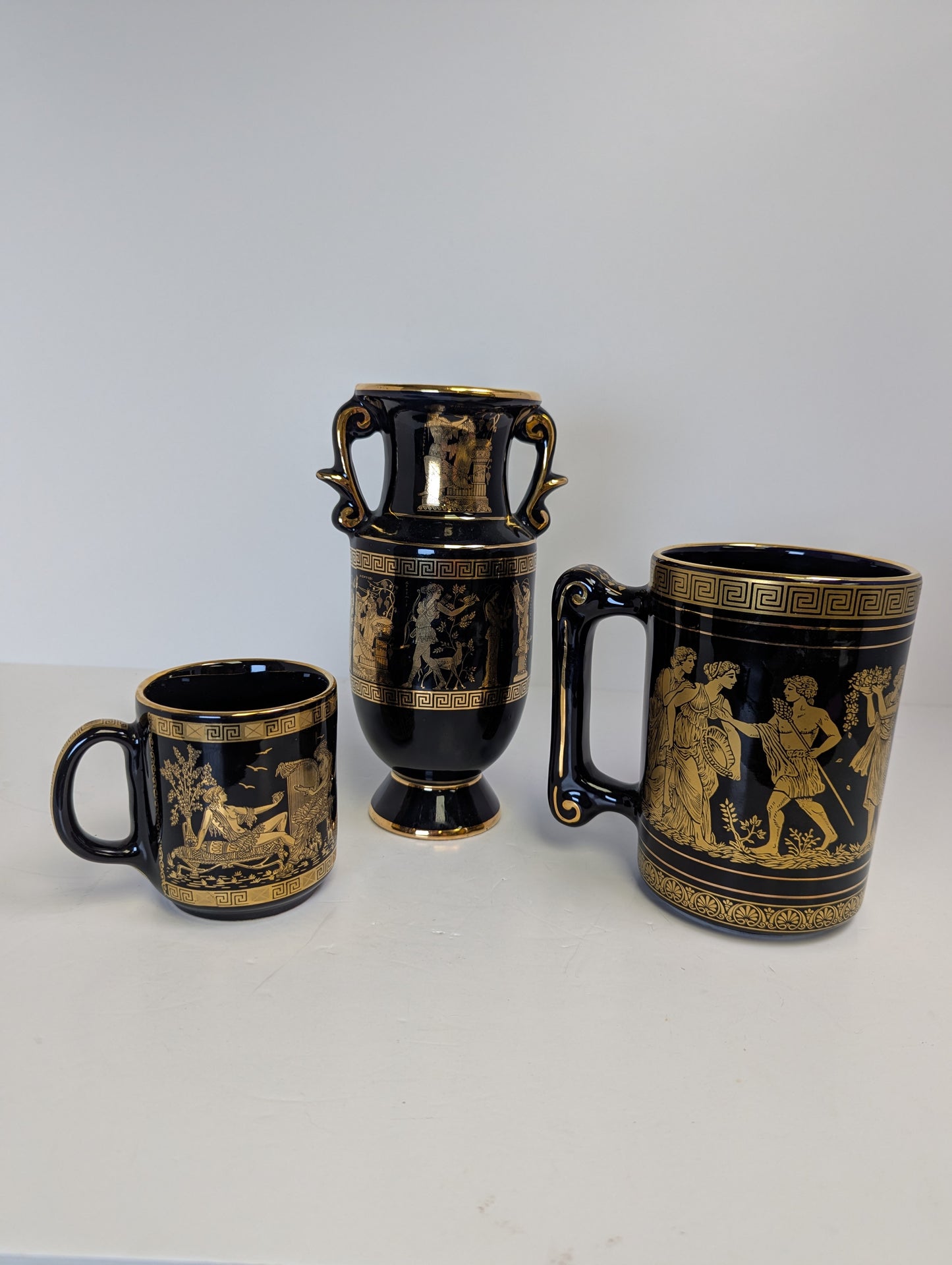 Vintage Greek Pottery Vase and Two Mugs – Mission Thrift Store- St.Thomas